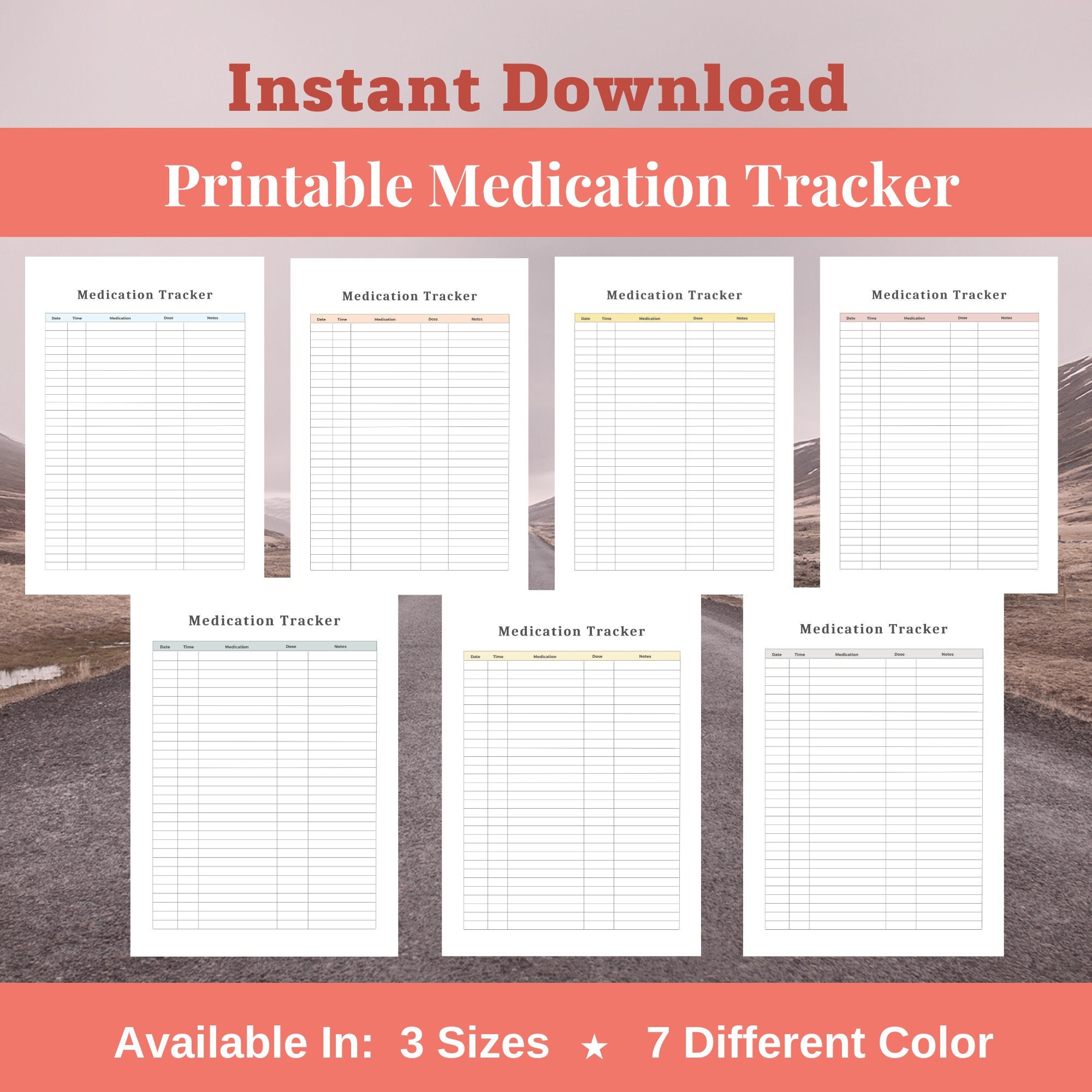 Medication Tracker Printable, Medication Planner Inserts, Medication Log, Instant Download ...
