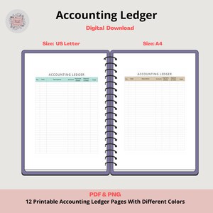 Accounting Ledger Printable, Small Business Finance Tracker (digital ...