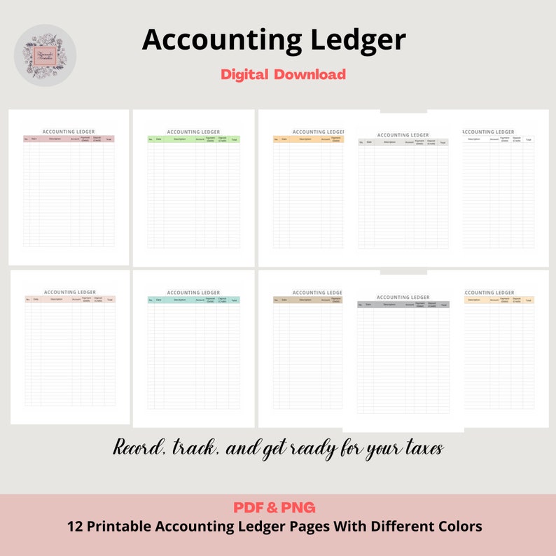 Accounting Ledger Printable, Small Business Finance Tracker (digital ...