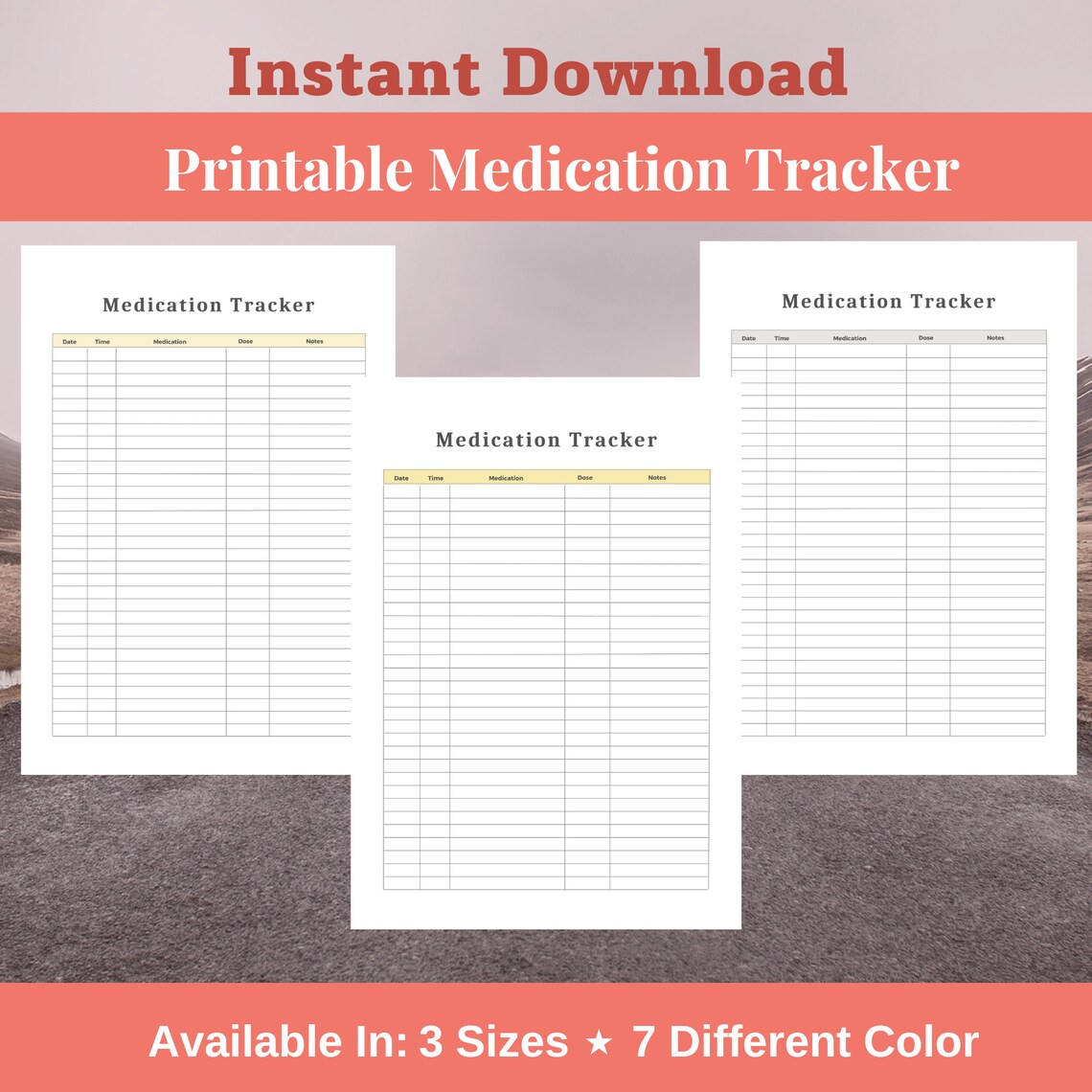 Medication Tracker Printable, Medication Planner Inserts, Medication ...