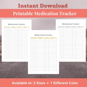Medication Tracker Printable, Medication Planner Inserts, Medication ...