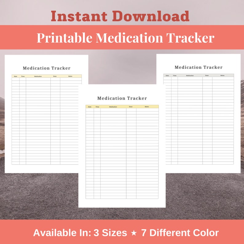 Medication Tracker Printable, Medication Planner Inserts, Medication ...