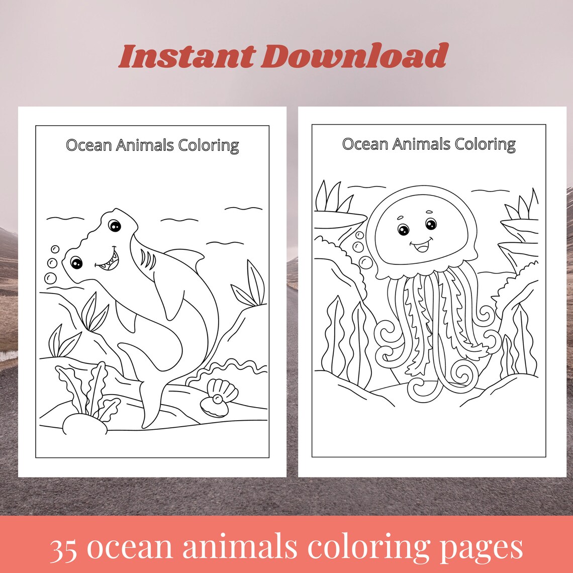 Coloring Pages for Toddlers, 35 Ocean Animals Coloring Pages, Under the ...