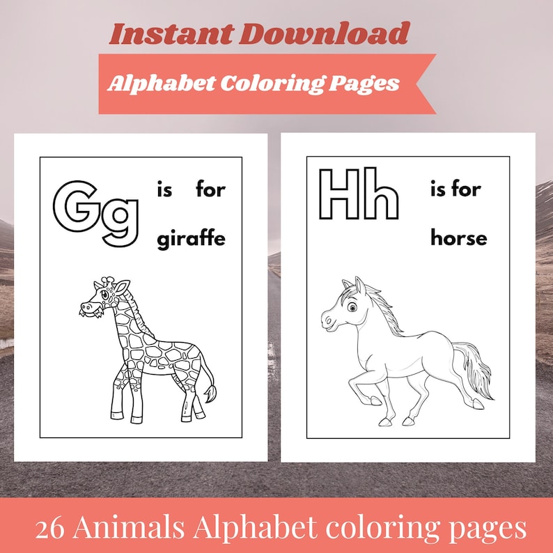 Animal Alphabet Coloring Pages, Alphabet Printable Coloring Book ...