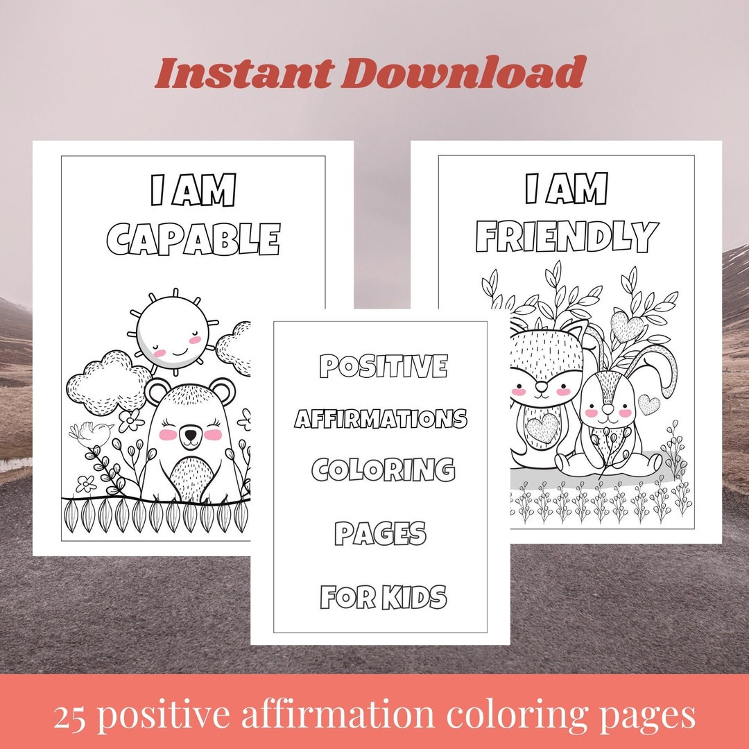 Printable Coloring Pages for Toddlers 25 Positive Affirmation - Etsy