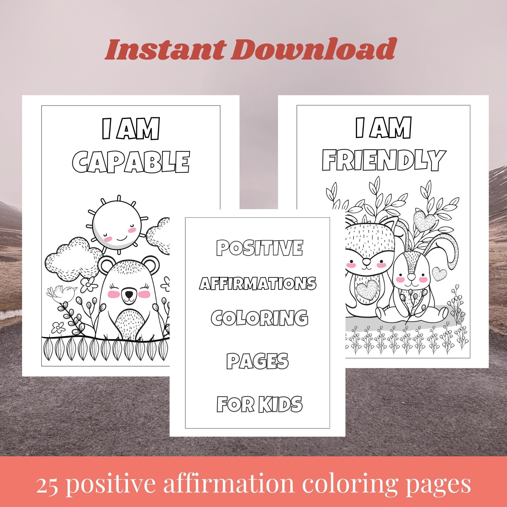 Printable Coloring Pages for Toddlers 25 Positive Affirmation - Etsy