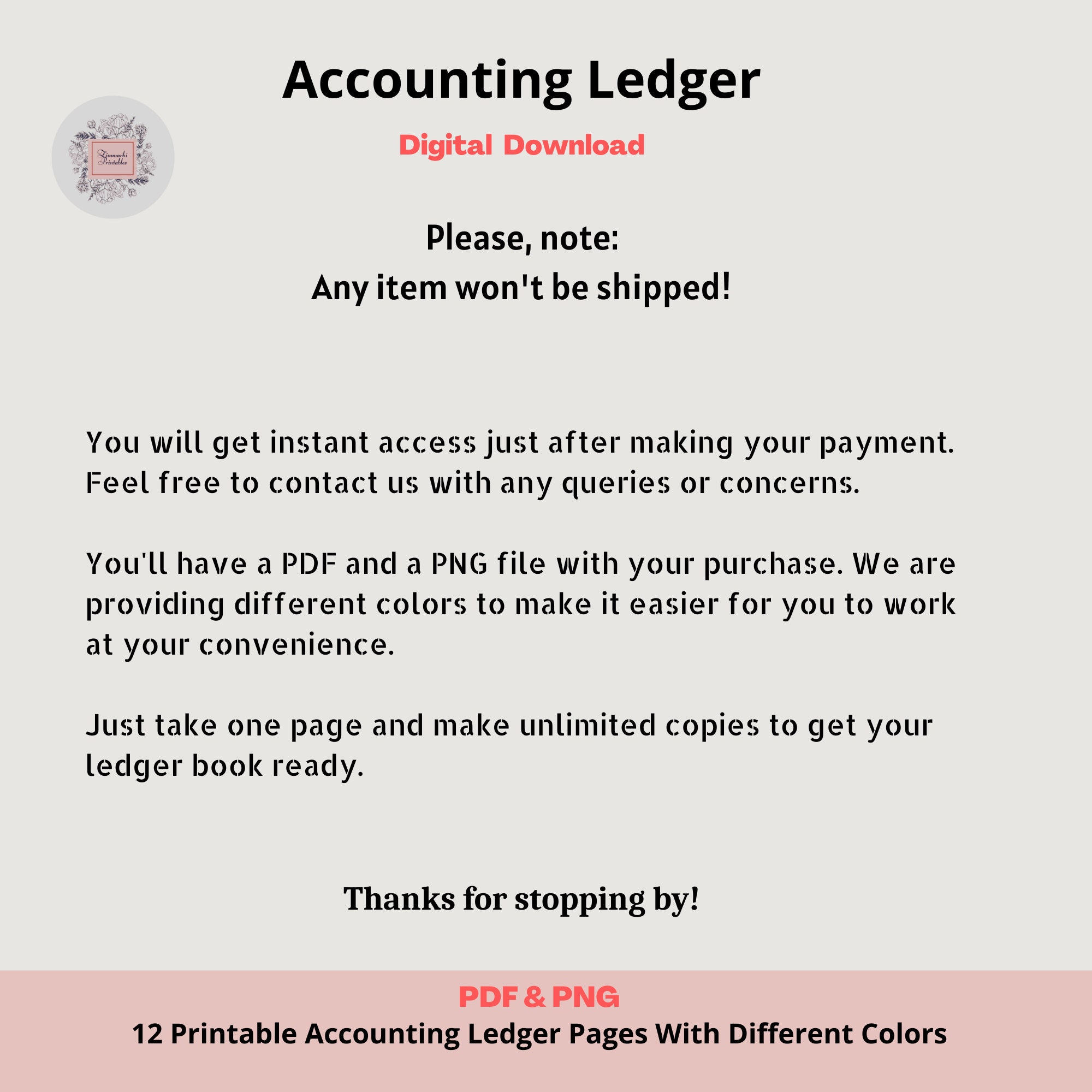 Accounting Ledger Printable, Small Business Finance Tracker (digital ...