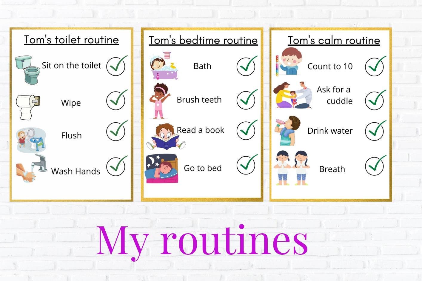 Personalised Toilet Routine Chart Bedtime Routine Calm - Etsy UK