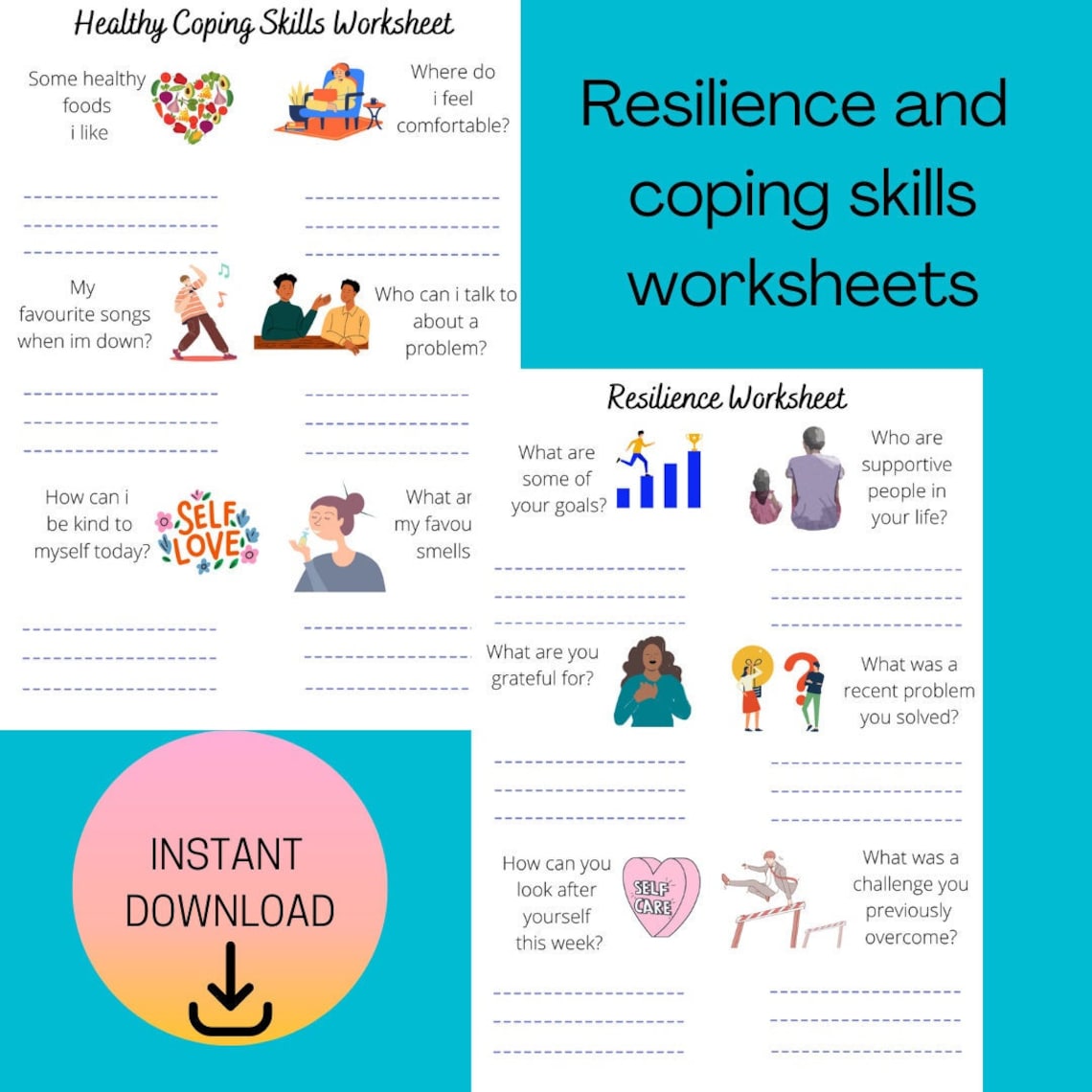 Resilience Healthy Coping Skills Worksheet Children Mental Health ...