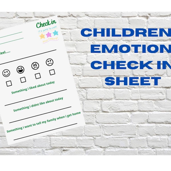 Mental Health Check in Worksheet - Etsy