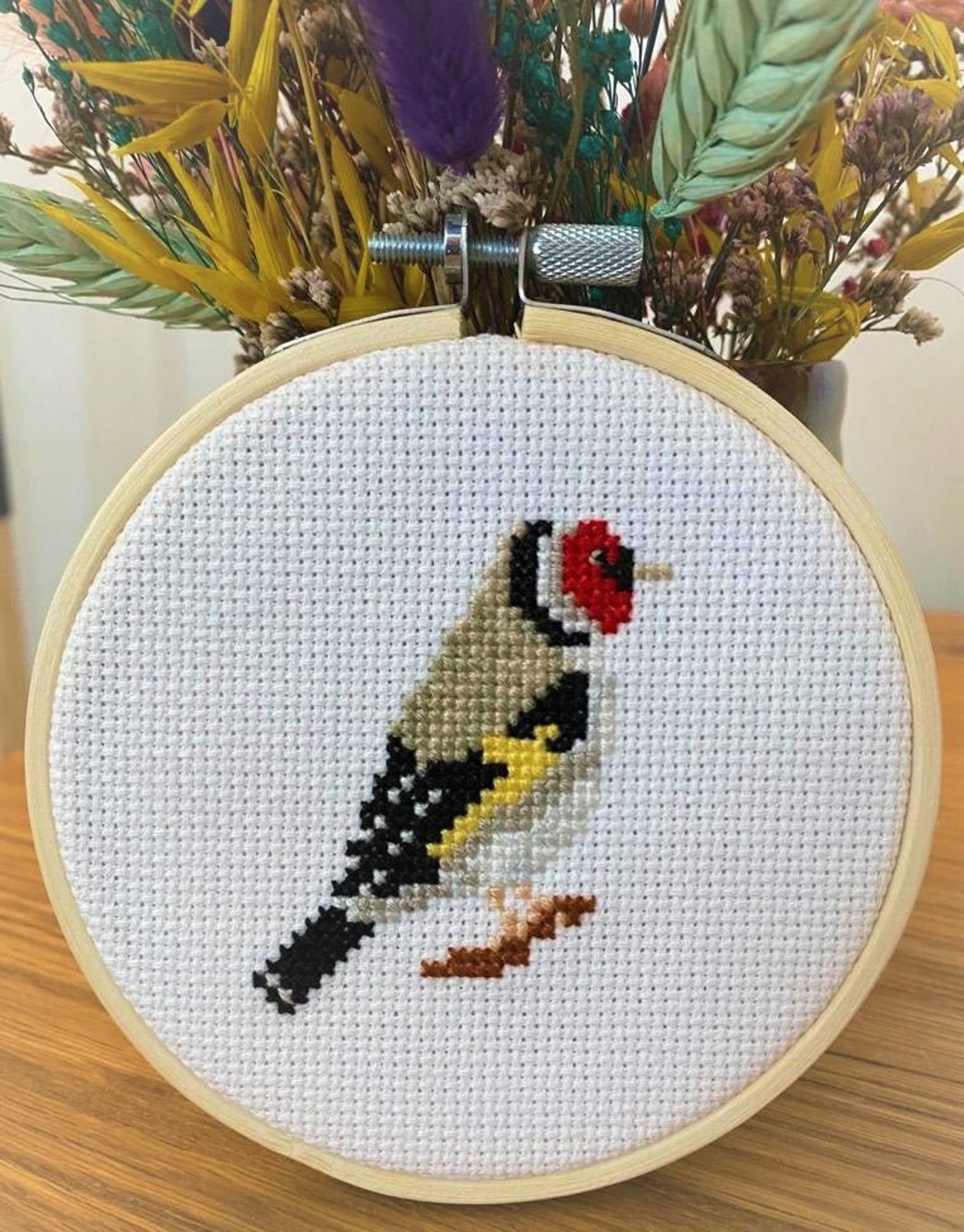 Goldfinch Embroidery. FINISHED Cute Cross Stitch. New Year - Etsy