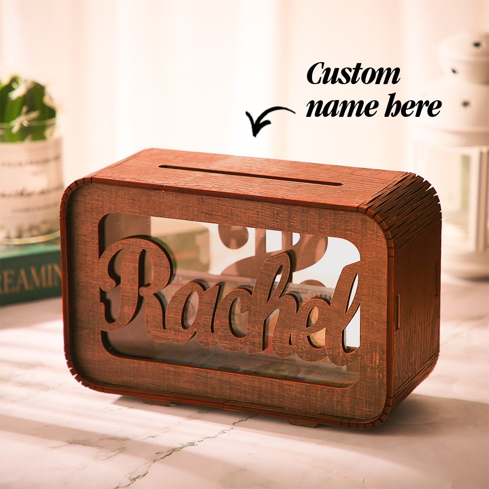 Personalized Name Money Bank Wood Piggy Banks - Etsy