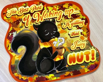 Hippie Squirrel Sticker Forest Animal Decal Sunflowers - Etsy