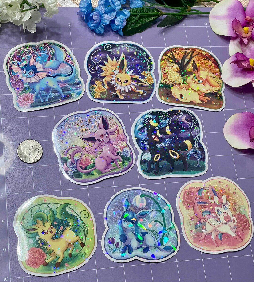 Eeveelution Holographic Stickers - Etsy