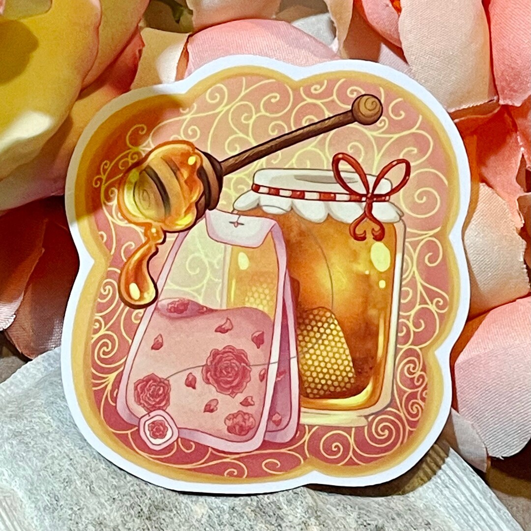 Honey Rose Tea Vinyl Sticker - Etsy