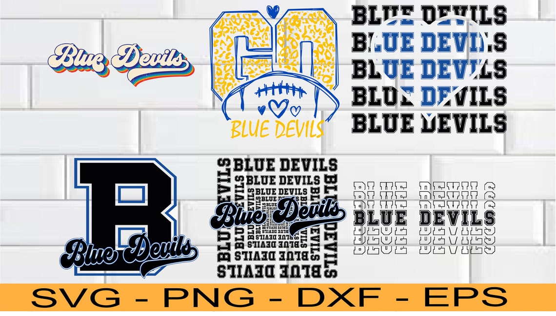 Team Mascot Svg, Blue Devils Team Svg, Blue Devils School Spirit Svg ...