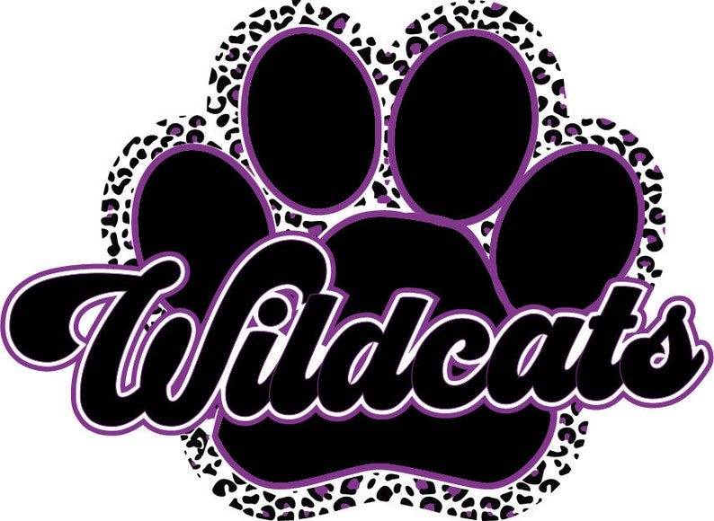 Wildcats Paw Print SVG: Leopard Mascot, Cheer Design (digital File) - Etsy