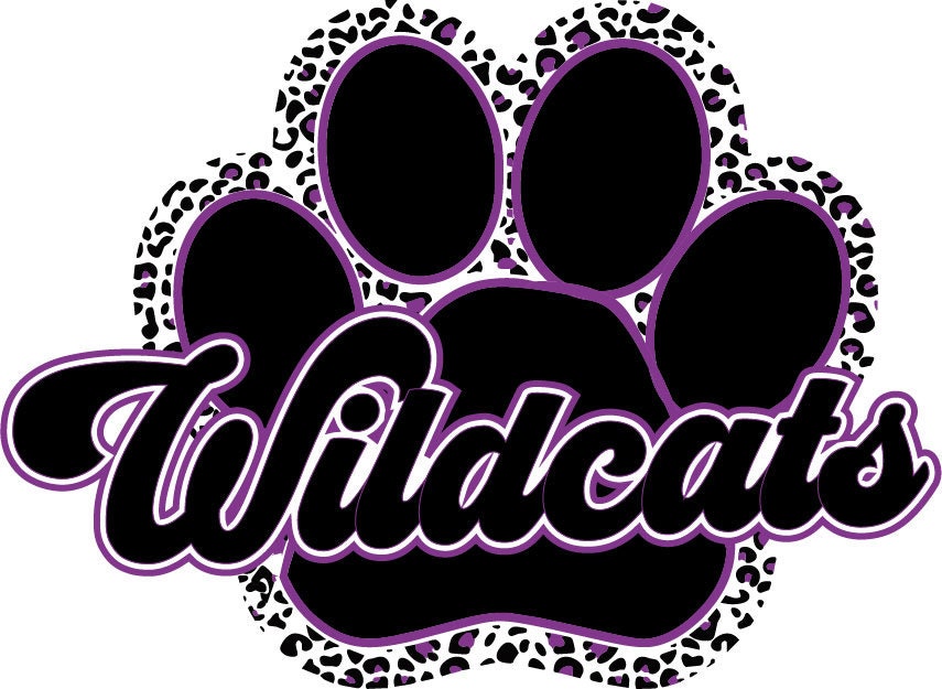 Wildcats Paw Print SVG: Leopard Mascot, Cheer Design (digital File) - Etsy