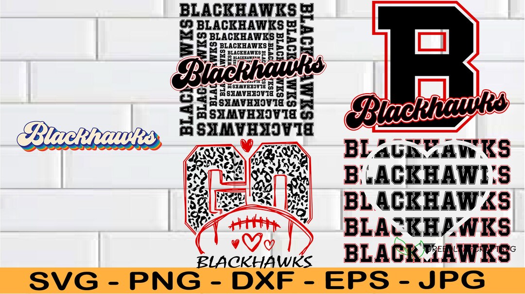 Blackhawks Team Mascot SVG: Retro Football Cheer (digital File) - Etsy