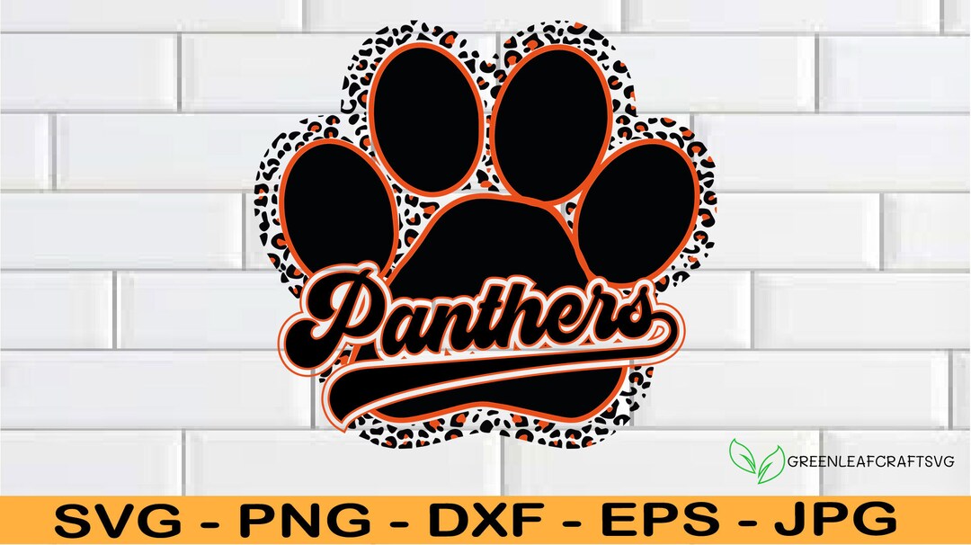 Team Mascot SVG, Panthers Paw Svg PNG, Leopard Panthers Paw Svg ...