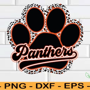 Team Mascot SVG, Panthers Paw Svg PNG, Leopard Panthers Paw Svg ...