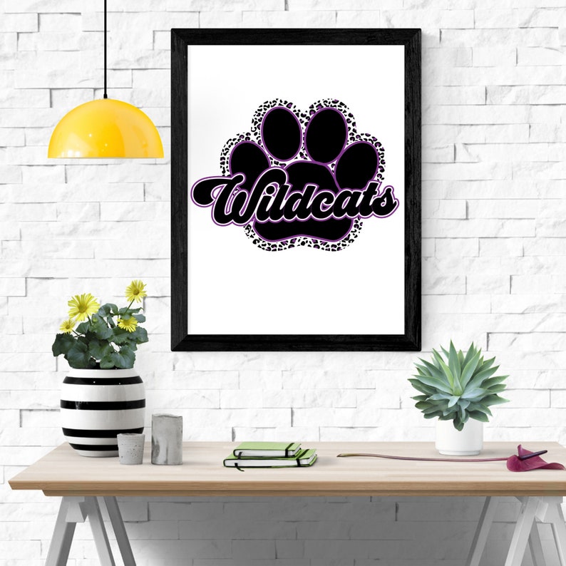 Wildcats Paw Print SVG: Leopard Mascot, Cheer Design (digital File) - Etsy