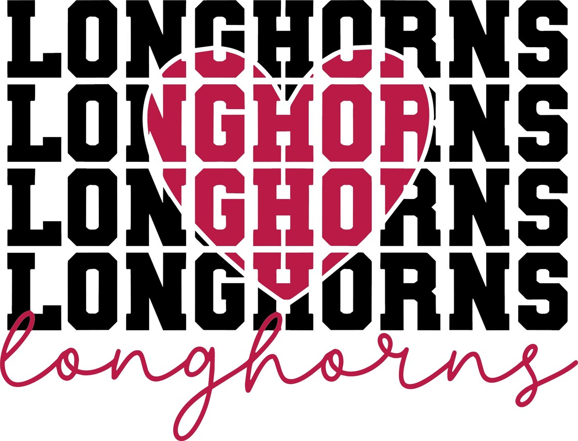 Team Mascot Svg, Longhorns Team Svg, Stacked Longhorns SVG, Longhorns ...