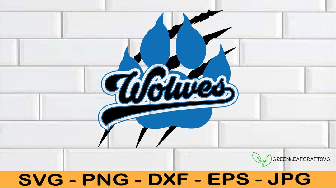 Team Mascot SVG Wolves Paw Svg PNG Wolves Silhouette Svg - Etsy UK