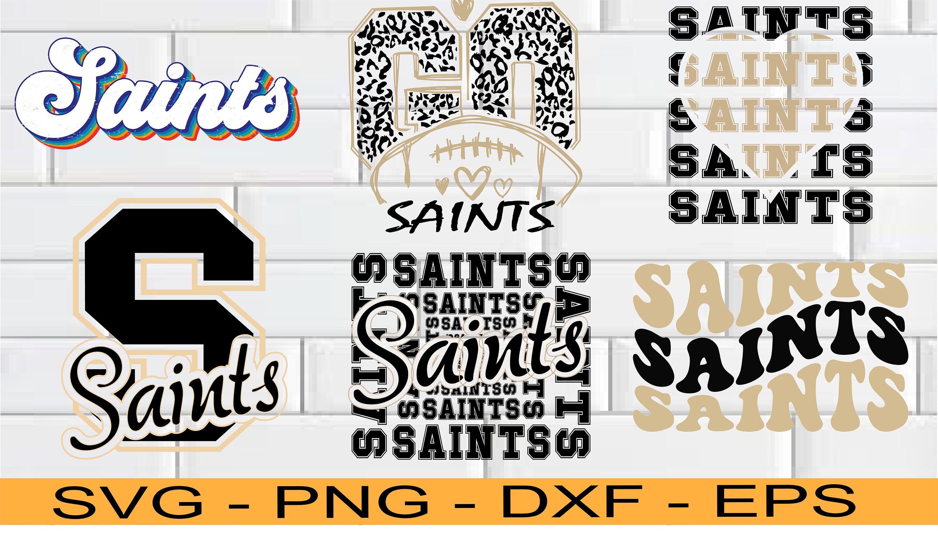 Saints Team Mascot SVG: Stacked Design, Cricut File (digital File) - Etsy