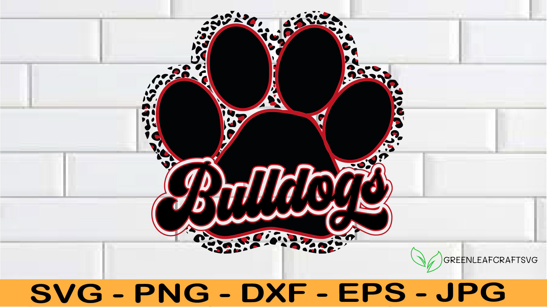 Team Mascot SVG, Bulldogs Paw Svg PNG, Leopard Bulldogs Paw Svg ...
