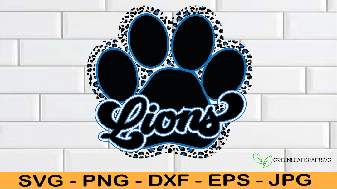 Leopard Lions Paw SVG: Team Mascot, Football Mama (digital File) - Etsy