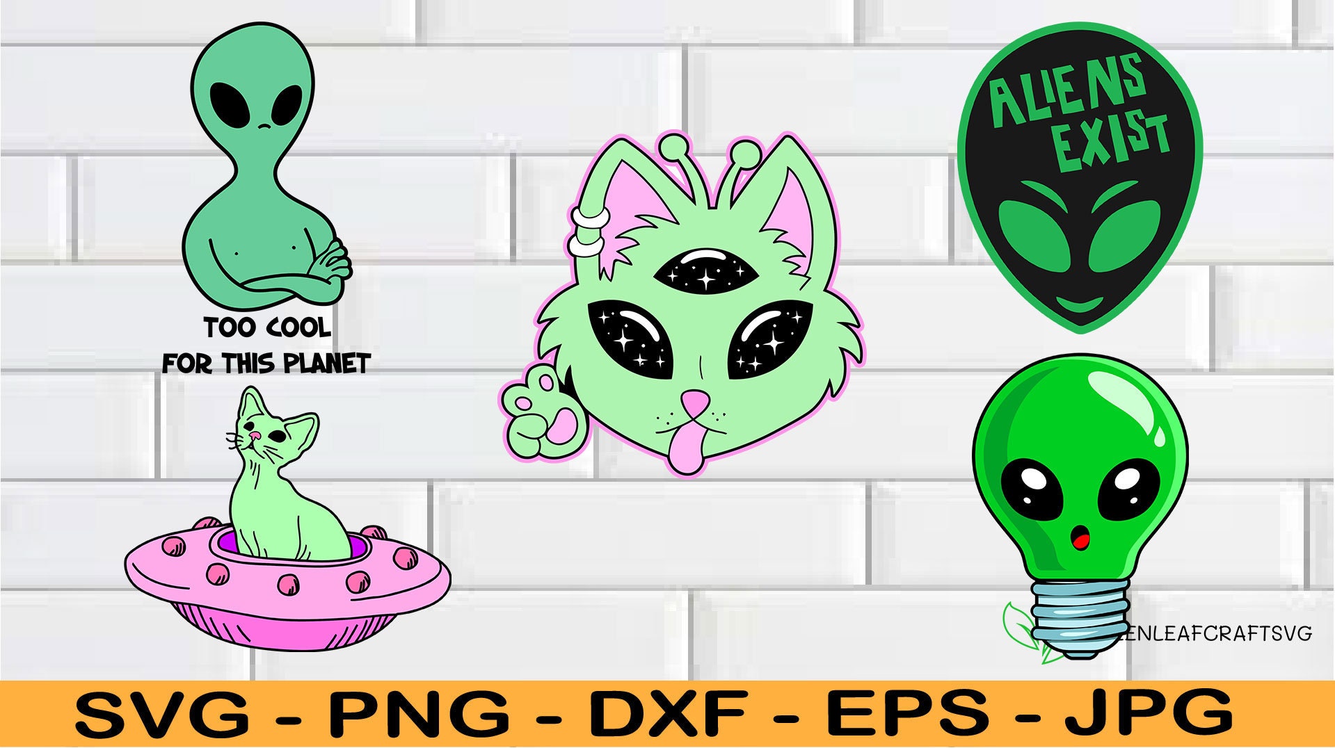 Aliens Exist Svg, Funny Alien SVG, Cool Ufo SVG, Green Alien Cat Svg ...