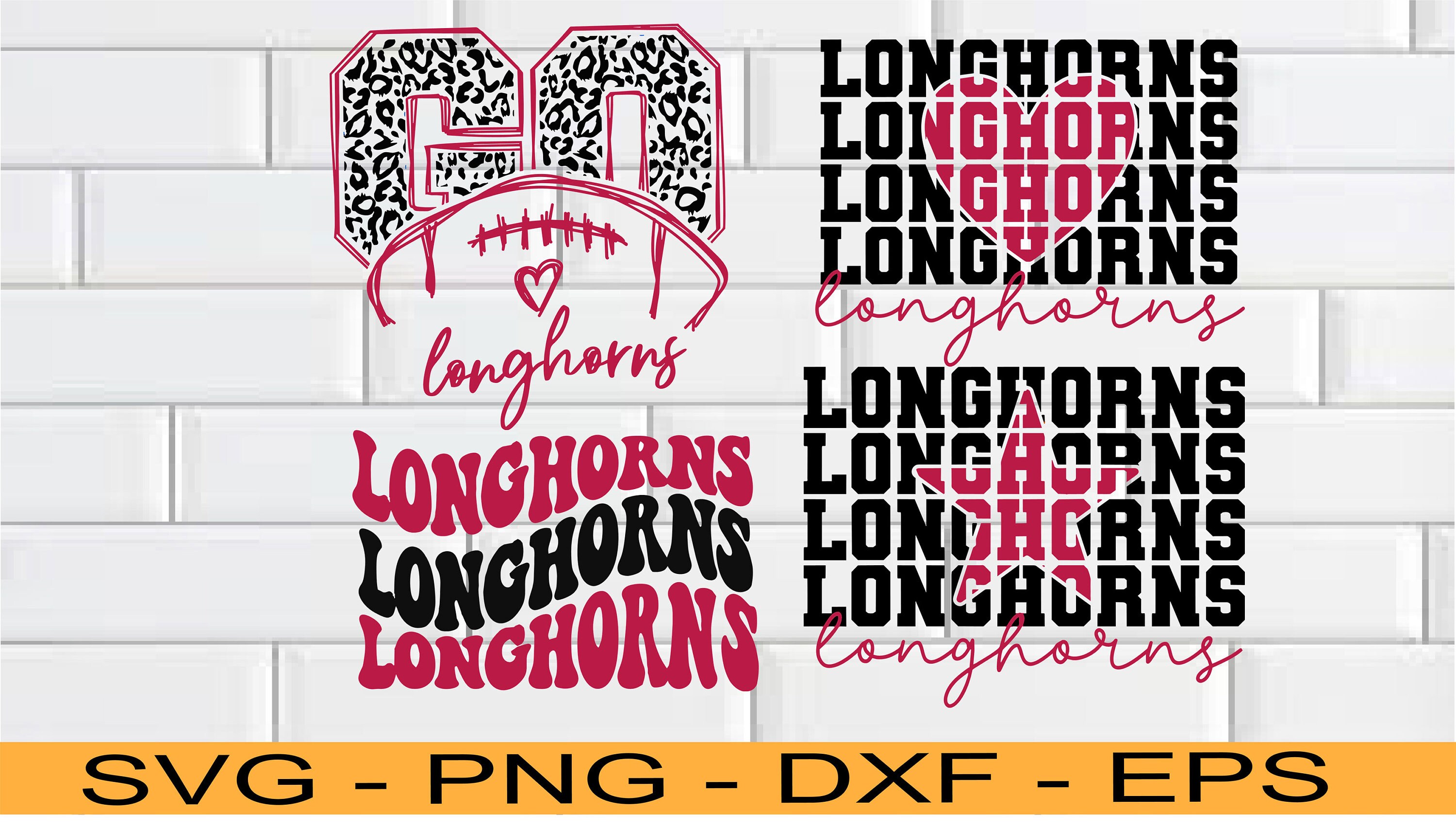 Team Mascot Svg, Longhorns Team Svg, Stacked Longhorns SVG, Longhorns ...