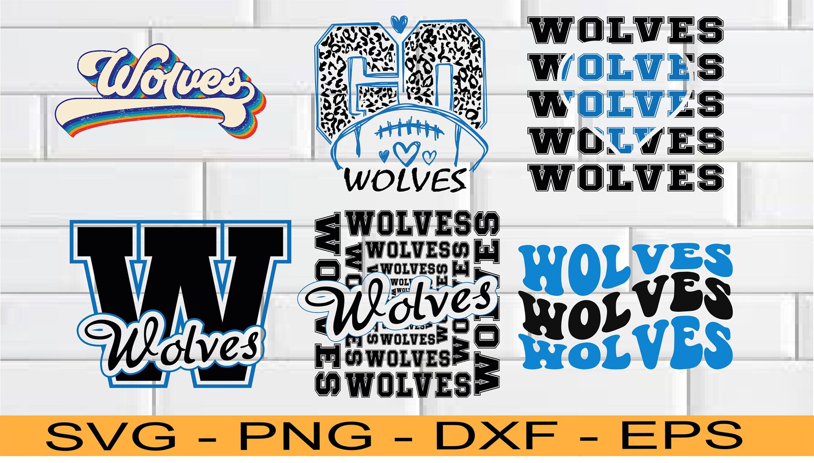 Wolves Team Mascot SVG: School Spirit Graphics (digital Files) - Etsy