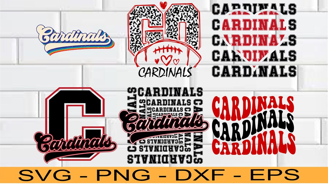 Team Mascot Svg, Cardinals Team Svg, Cardinals School Spirit Svg, Retro ...