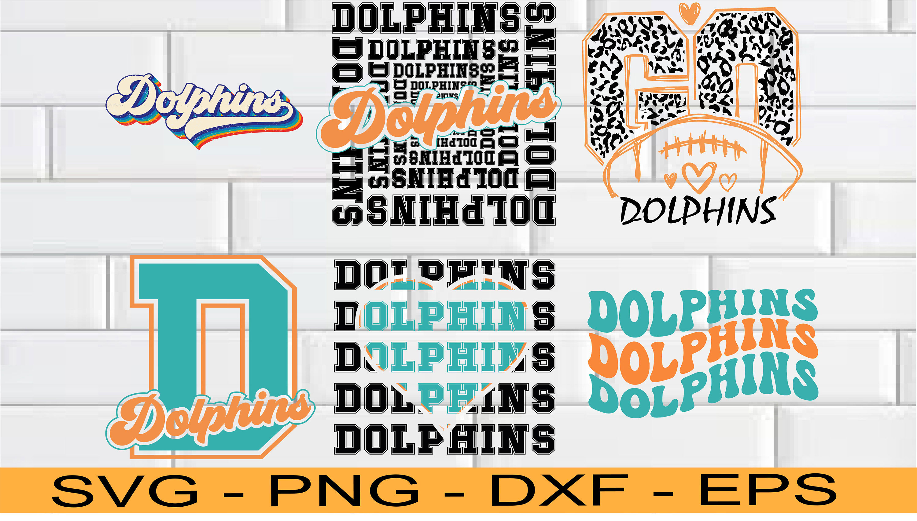 Team Mascot Svg, Dolphins Team Svg, Stacked Dolphins SVG, Dolphins ...