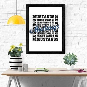 Mustangs Mascot SVG: School Spirit Typography (digital File) - Etsy