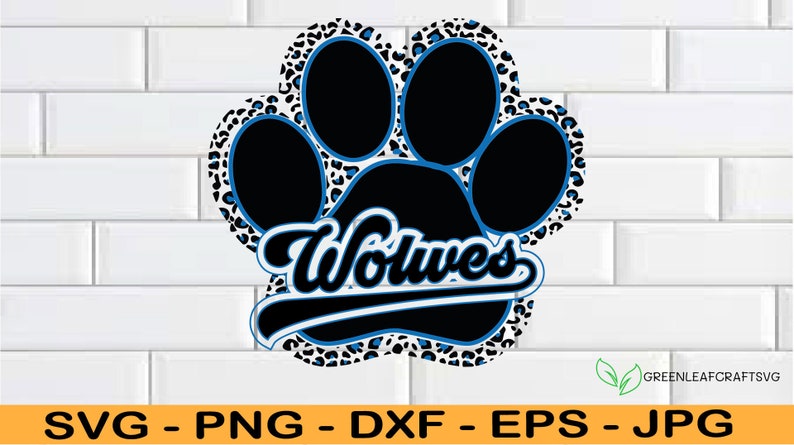 Team Mascot SVG, Wolves Paw Svg PNG, Leopard Wolves Paw Svg, Wolves ...