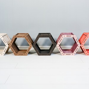 Bookcase, Bookcase Modern, Bookcase Hexagon, Custom Bookcase, Rustic ...