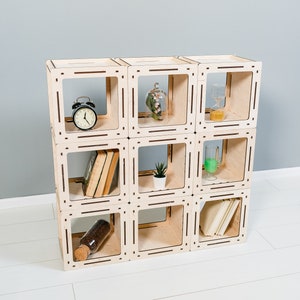 Square Shelves, Loft Shelf, Geometric Shelves, Custom Bookcase ...