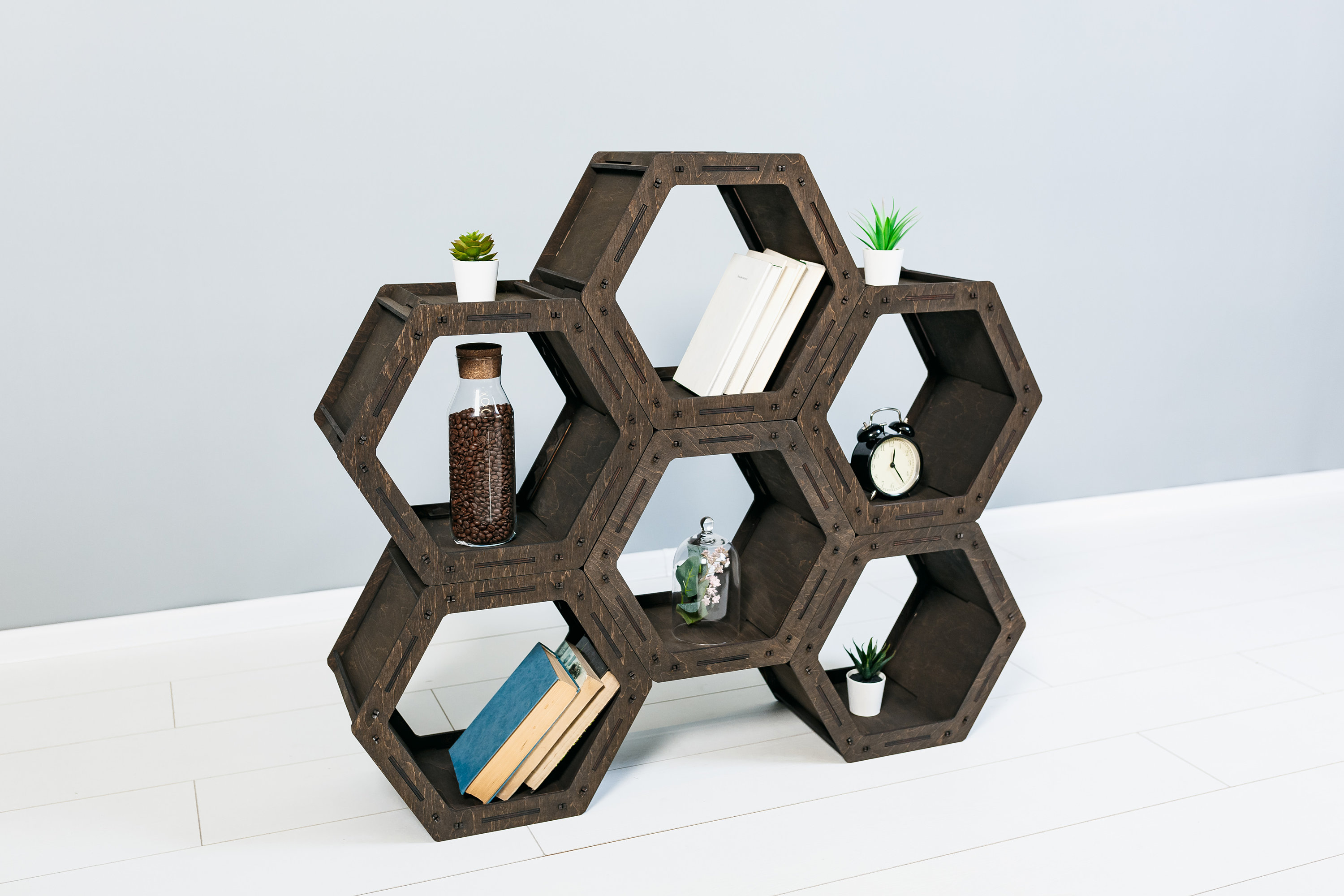 HEXAGON SHELF HONEYCOMB Shelves Handmade Wooden Book | Etsy