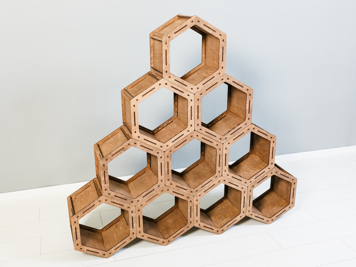 Room Divider, Hexagon Shelves, Loft Shelf, Geometric Shelves, Custom ...