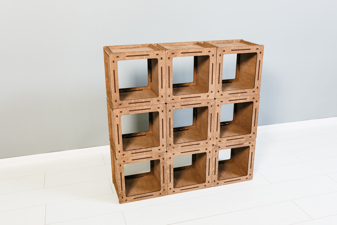 Bookcases Wood Cube Shelf Wood Floating Nightstand Floating | Etsy