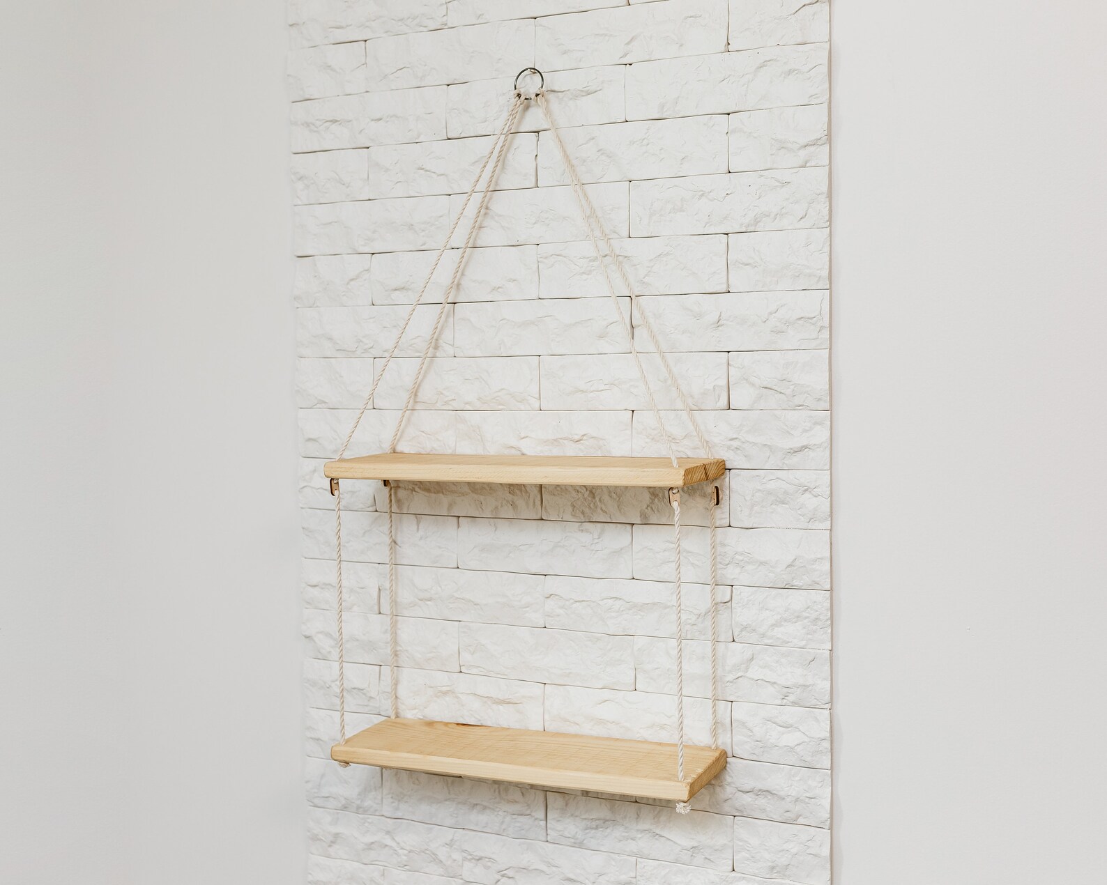 Hanging Shelf Double Floating Shelf Reclaimed Wood Plant | Etsy