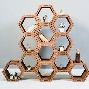 Honeycomb Shelves, Hexagon Loft Shelf, Geometric Shelves, Custom ...