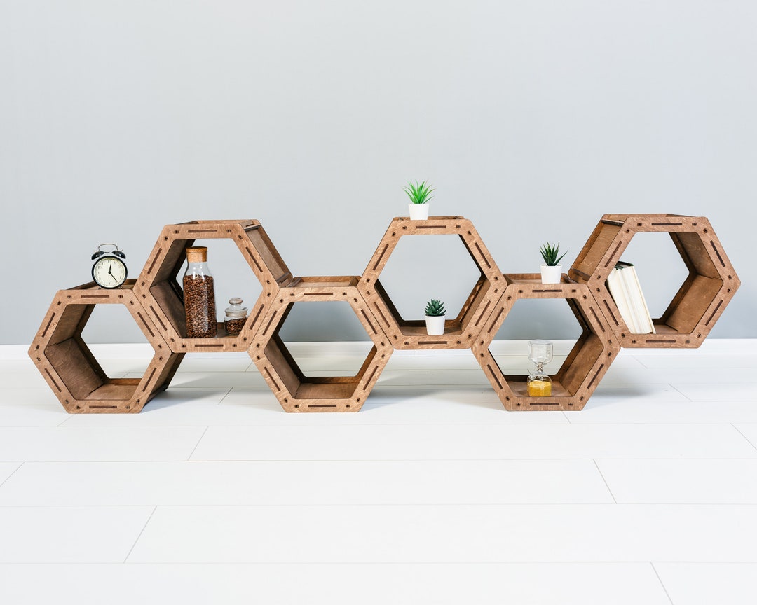 Hexagon Shelves, HONEYCOMB Shelves, Geometric Shelf, Wall Decor ...