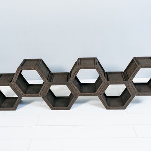Bookcase Custom Shelving Unit Hexagon Bookshelf Loft Shelf Geometric ...