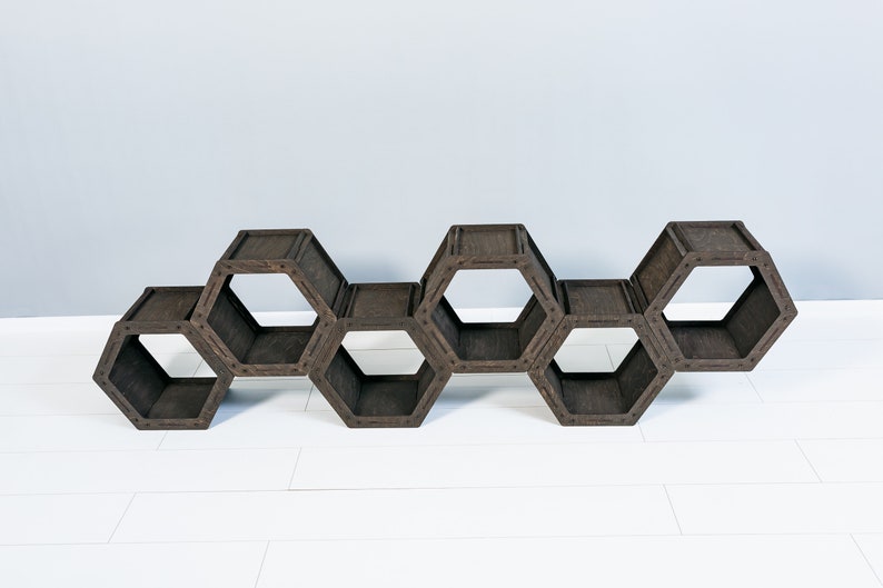 Bookcase Custom Shelving Unit Hexagon Bookshelf Loft Shelf - Etsy