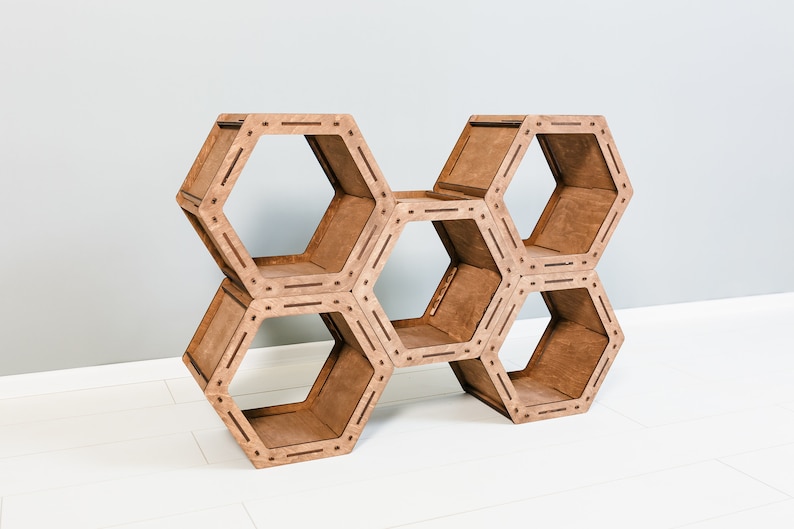 HEXAGON SHELVES - HONEYCOMB Shelf - Beautiful Table Standing Custom ...
