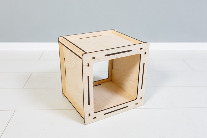 Wood Stained Box Floating Shelves Wall Cube Shelves Square - Etsy